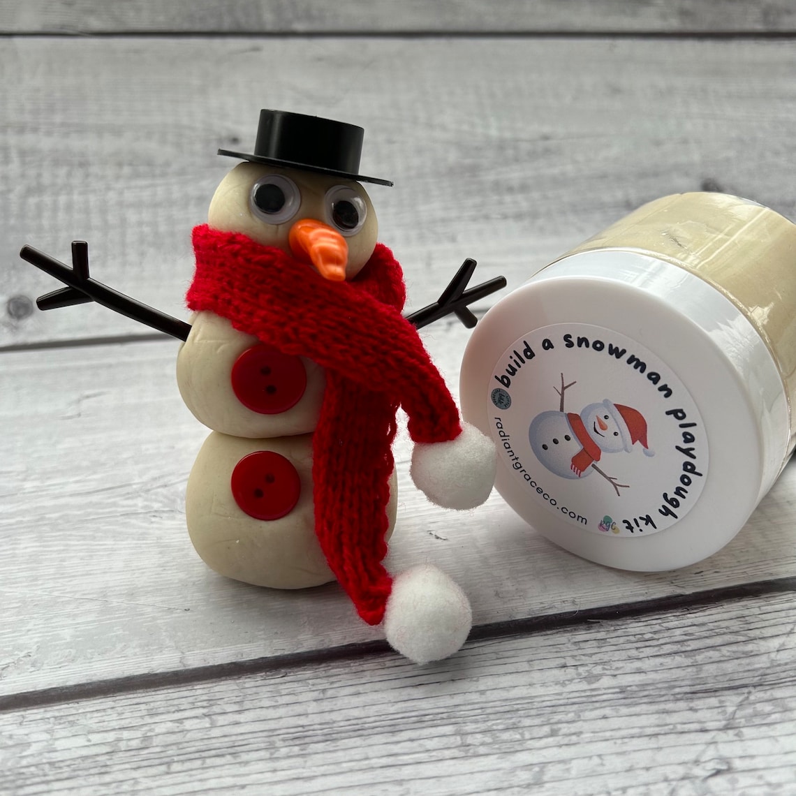 Snowman Play Dough Kit - Build Your Own Snowman - Etsy