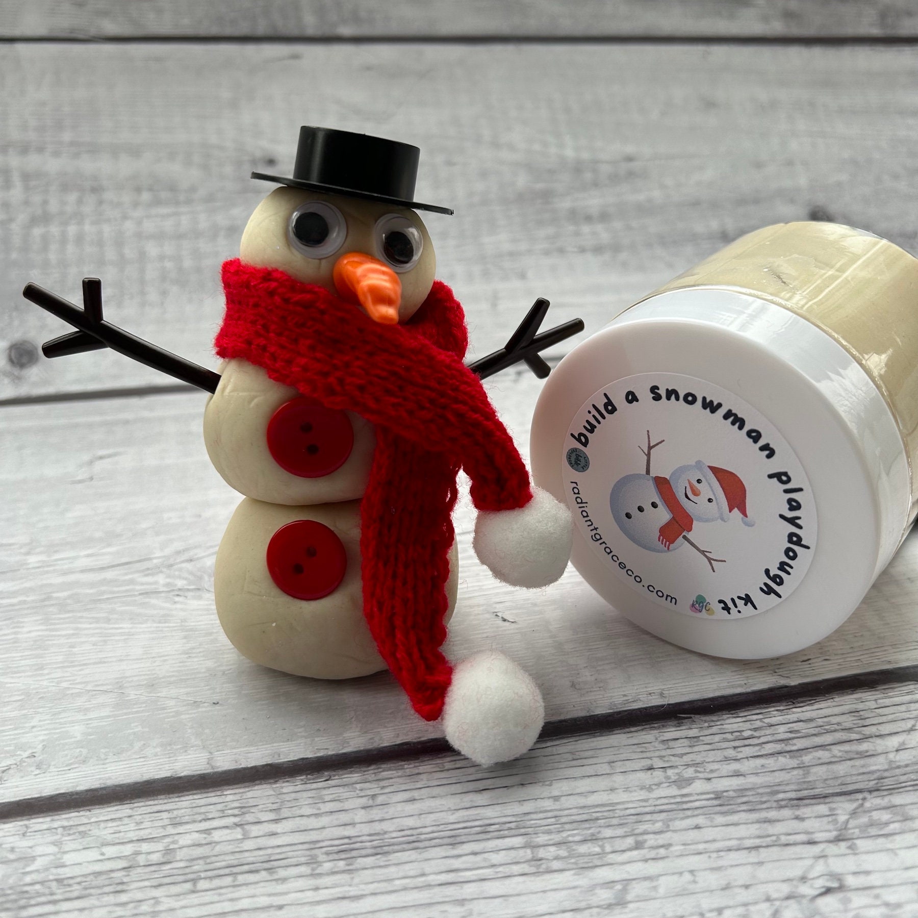 Snowman Play Dough Kit - Build Your Own Snowman - Etsy