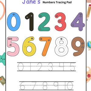 Personalized Kids' Tracing Pad Name, Letters, Shapes, Numbers Reusable ...