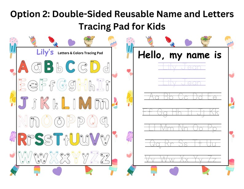 Personalized Kids' Tracing Pad - Name, Letters, Shapes, Numbers ...