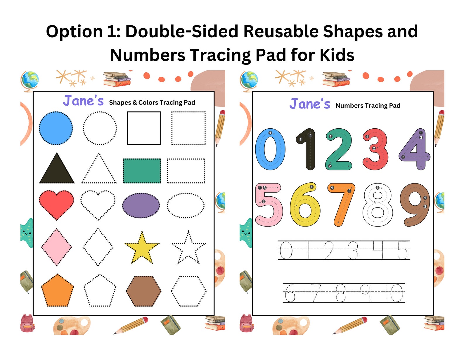 Personalized Kids' Tracing Pad - Name, Letters, Shapes, Numbers ...