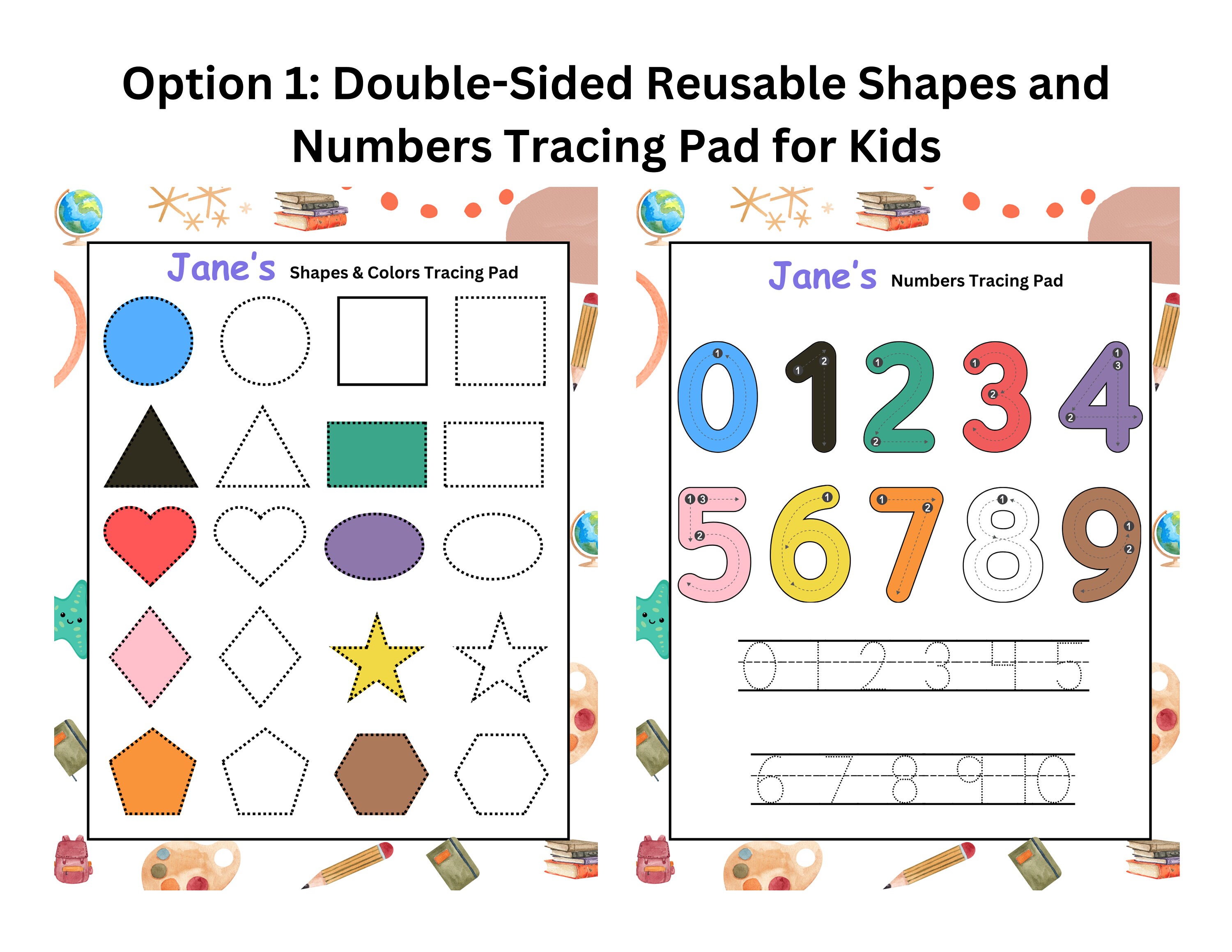 Personalized Kids' Tracing Pad - Name, Letters, Shapes, Numbers ...