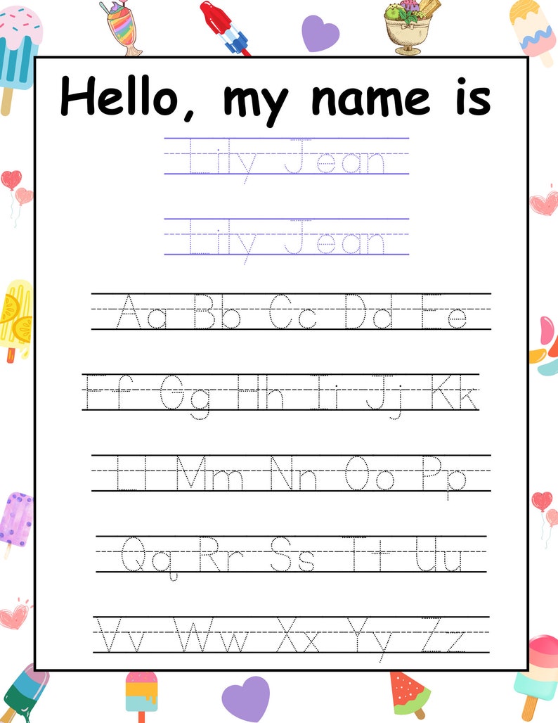 Personalized Name and Alphabet Tracing Pad for Kids - Reusable ...