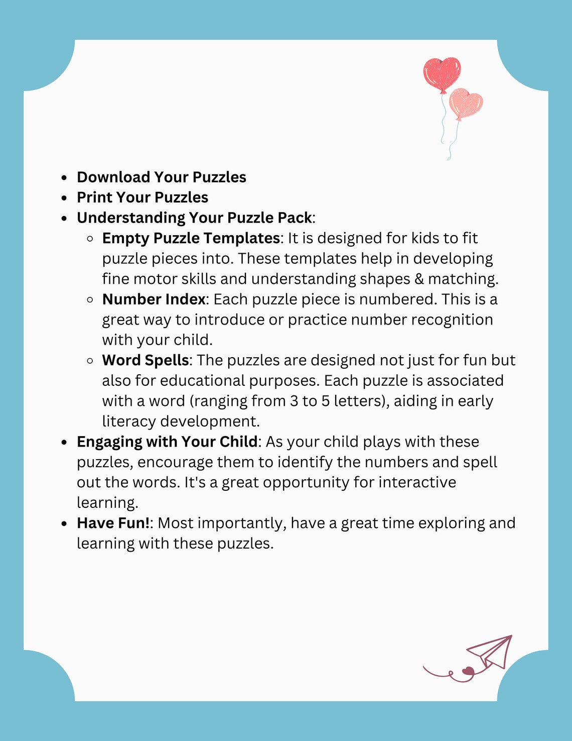 35 Digital Food and Snack Puzzles - Educational Printable for Kids With ...