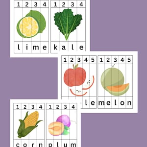 27 Digital Fruit and Vegetable Puzzles - Educational Printable for Kids ...