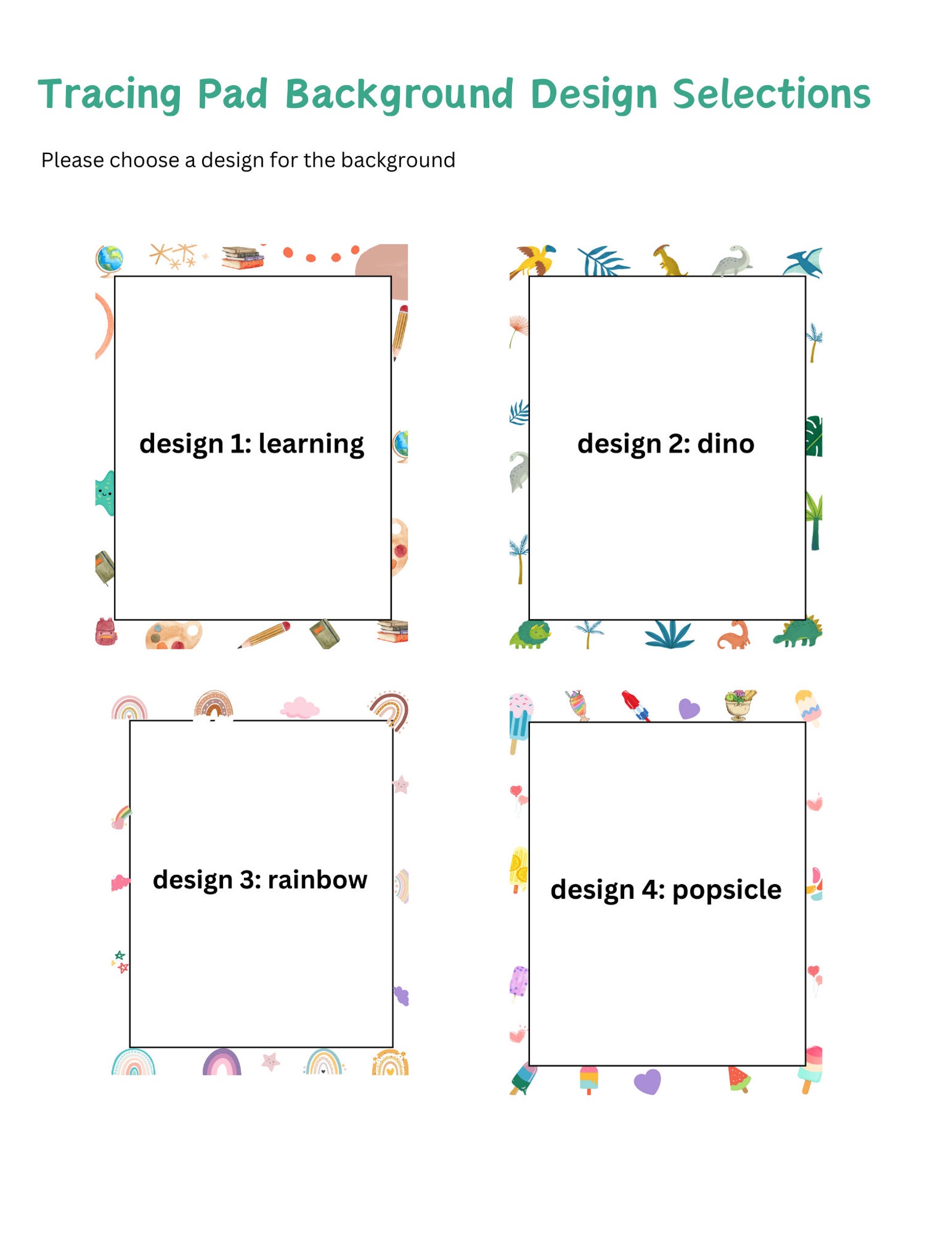 Personalized Kids' Tracing Pad Shapes, Numbers, Colors Reusable ...