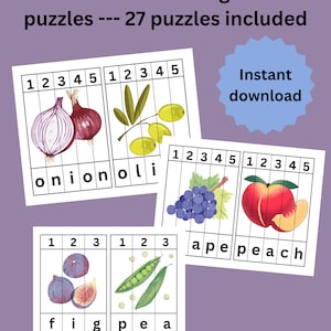 27 Digital Fruit and Vegetable Puzzles - Educational Printable for Kids ...