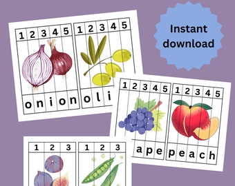 35 Digital Food and Snack Puzzles - Educational Printable for Kids With ...