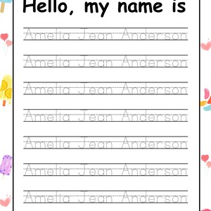 Personalized Name and Alphabet Tracing Pad for Kids - Reusable ...