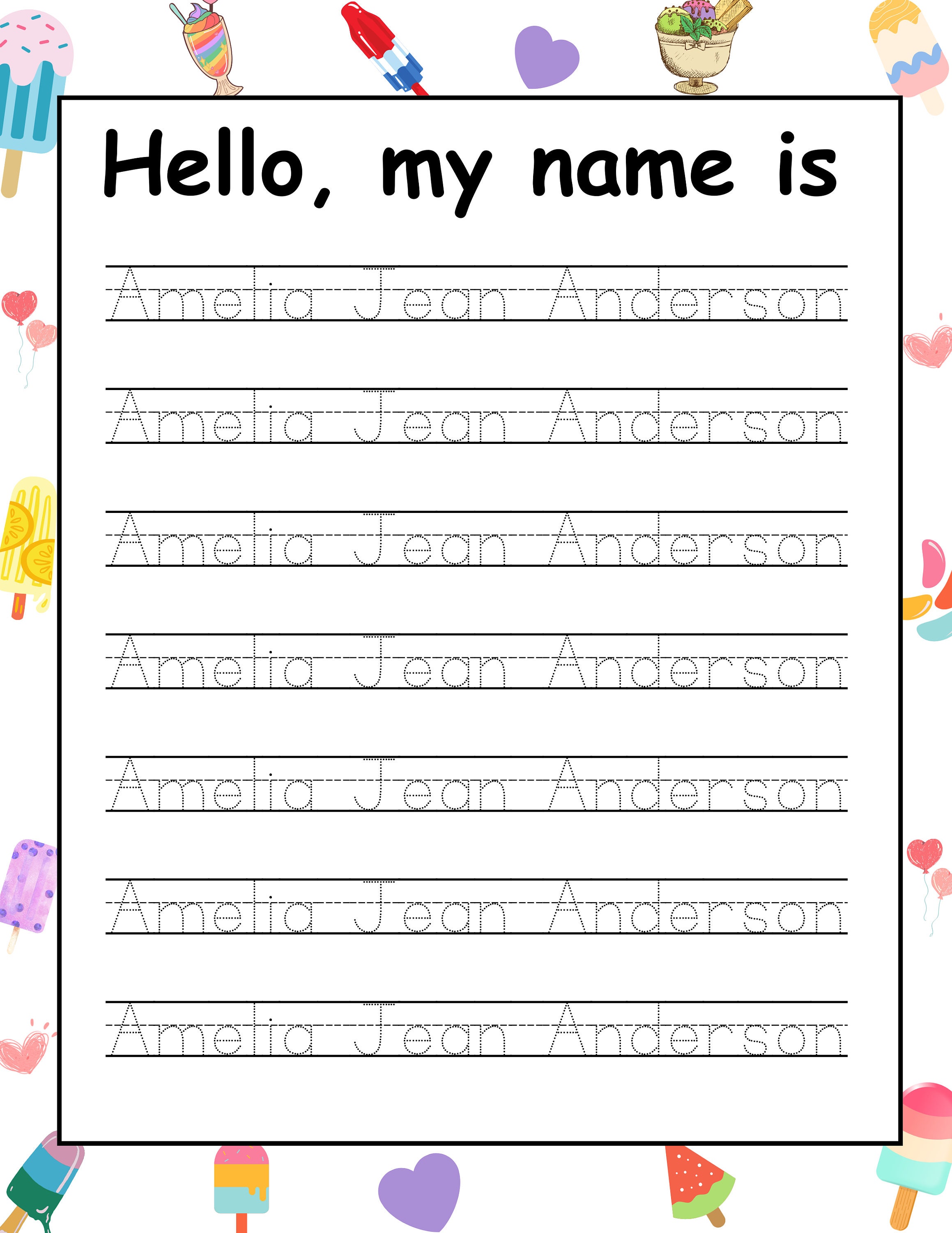 Personalized Name and Alphabet Tracing Pad for Kids - Reusable ...