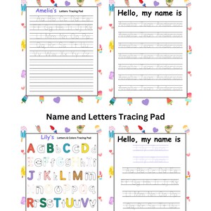 Personalized Name and Alphabet Tracing Pad for Kids - Reusable ...