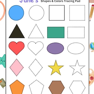 Personalized Kids' Tracing Pad Name, Letters, Shapes, Numbers Reusable ...