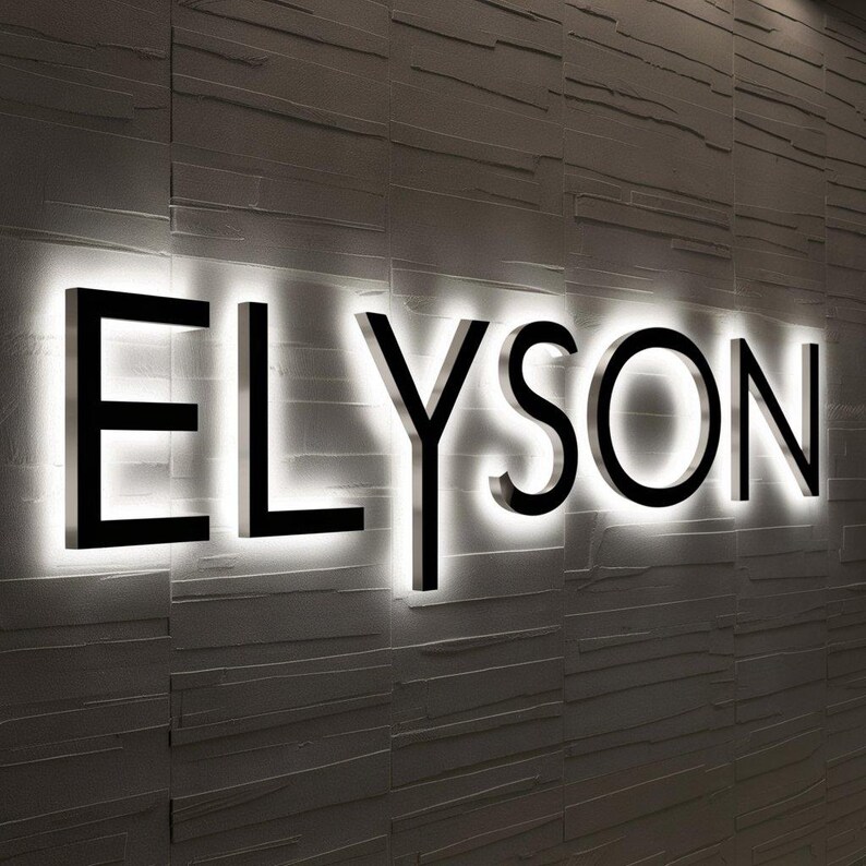 Illuminated Sign Bakery Logo Sign 3D Backlit Sign Custom Metal Letter ...