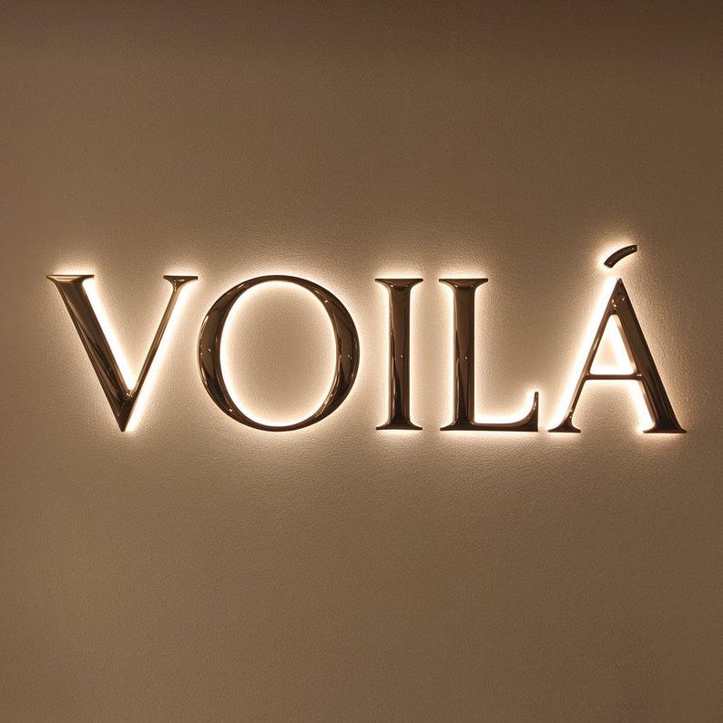 Brushed Metal Logo Led Backlit Signage Custom Led Logo Sign 3D Design ...