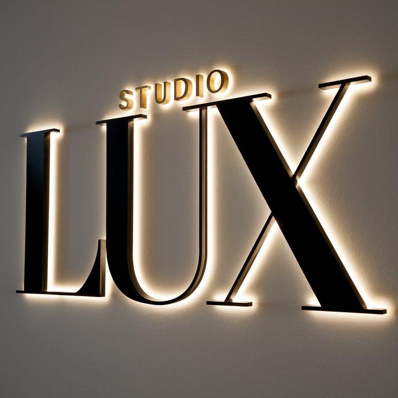 Illuminated Sign Bakery Logo Sign 3D Backlit Sign Custom Metal Letter ...