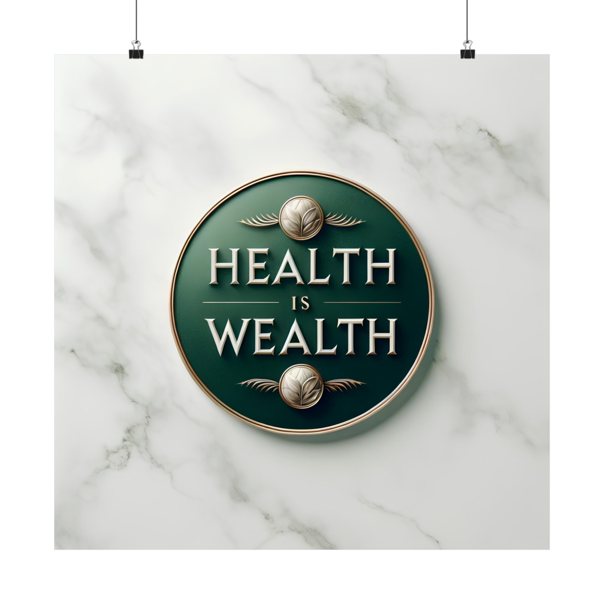 Health is Wealth Motivation Poster Minimalist Print Affirmation Wall ...