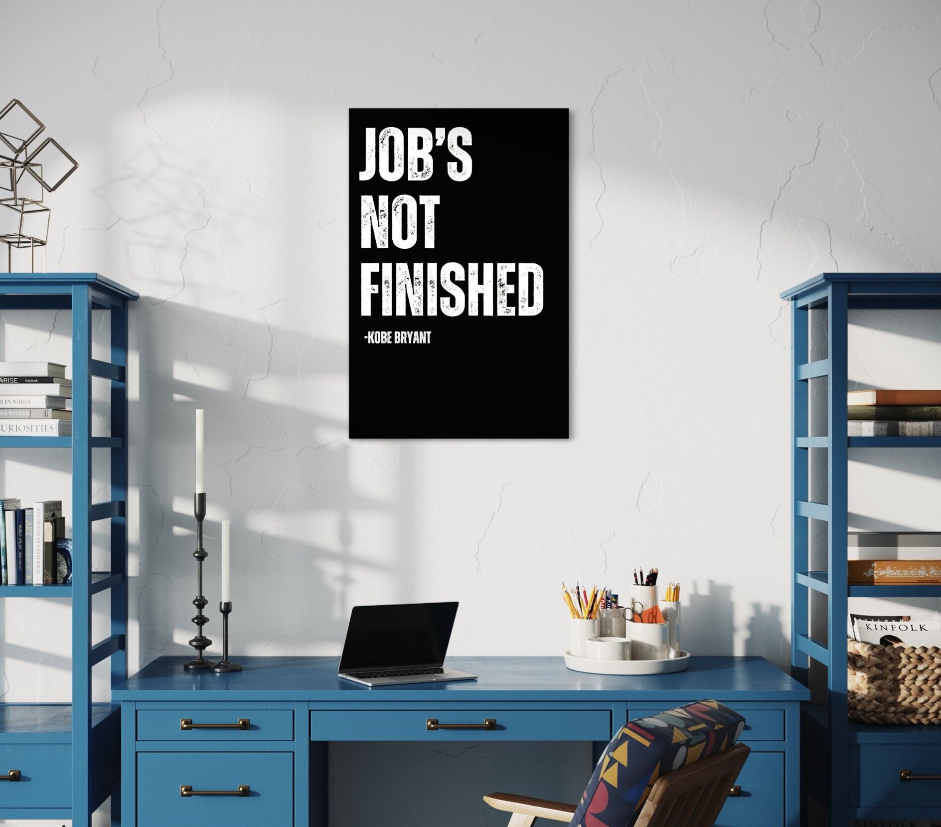 Kobe Bryant Poster Job Not Finished Quote, Gym Motivation Wall Art, NBA ...