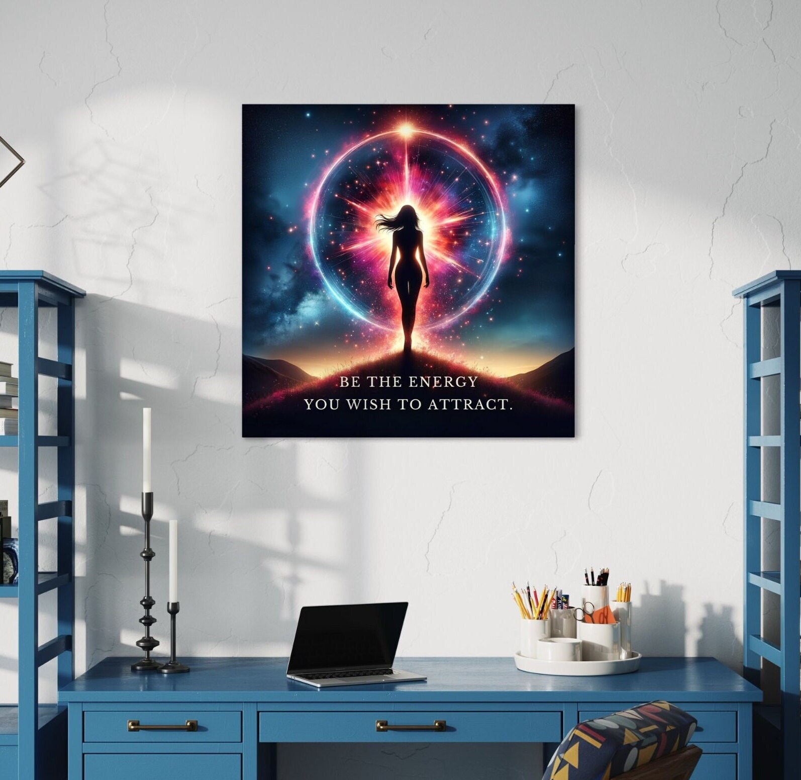 Inspirational Quotes Poster Empowering Cosmic Energy Wall Art Be the ...