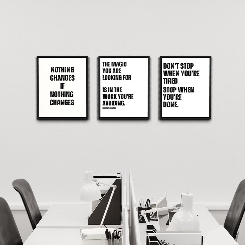 Motivational Posters Set of 9 Printables Office Decor for Men or Women ...