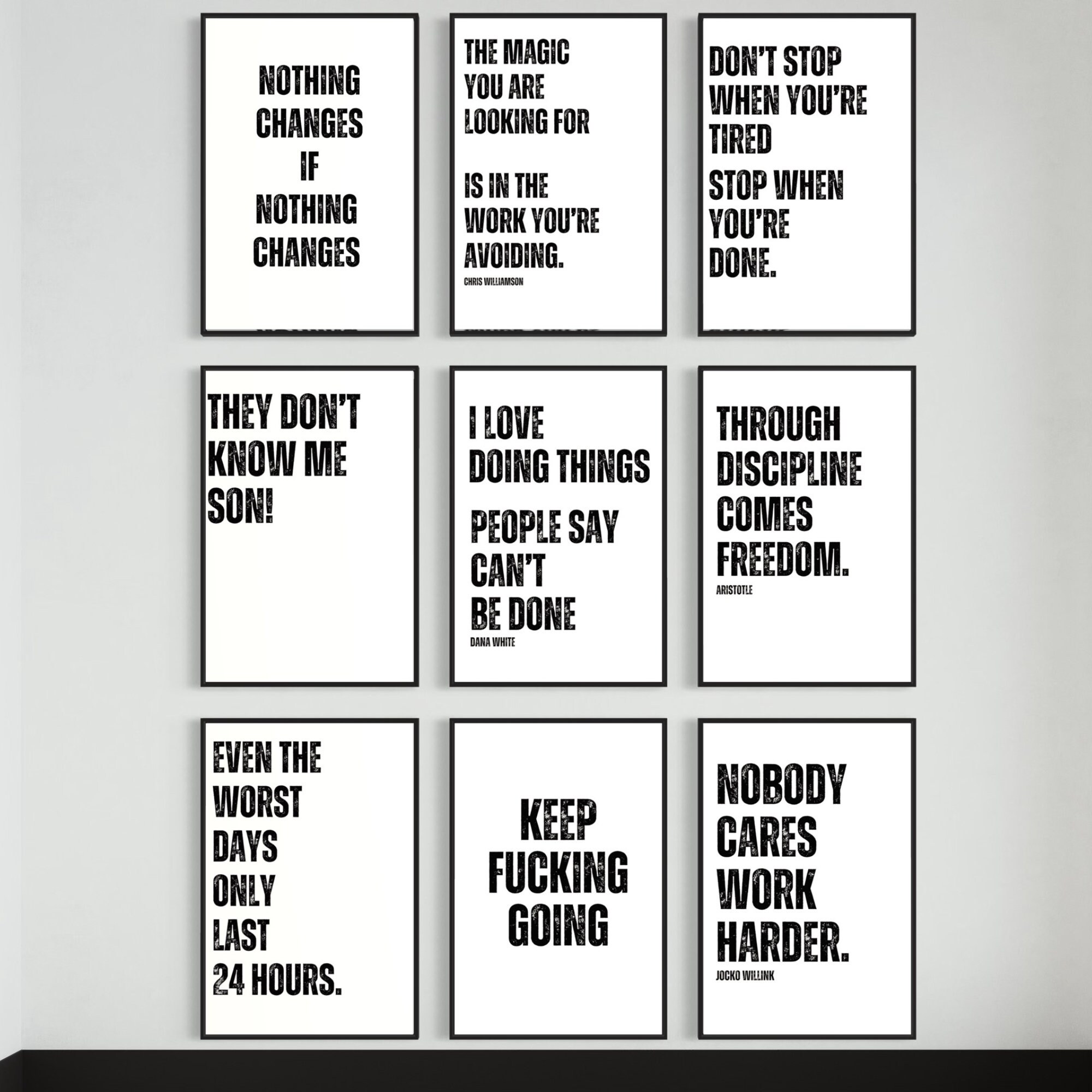 Motivational Posters Set of 9 Printables Office Decor for Men or Women ...
