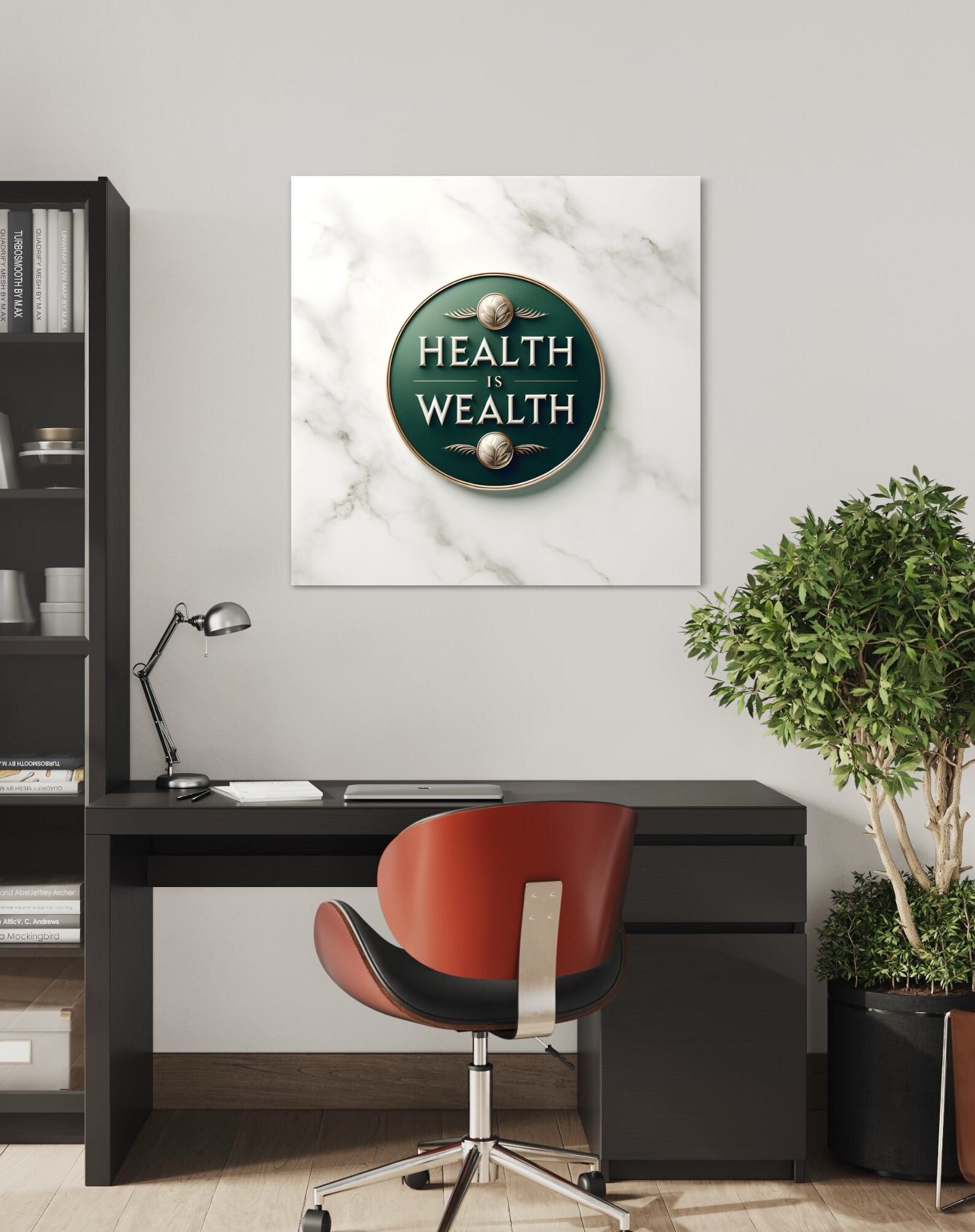 Health is Wealth Motivation Poster Minimalist Print Affirmation Wall ...