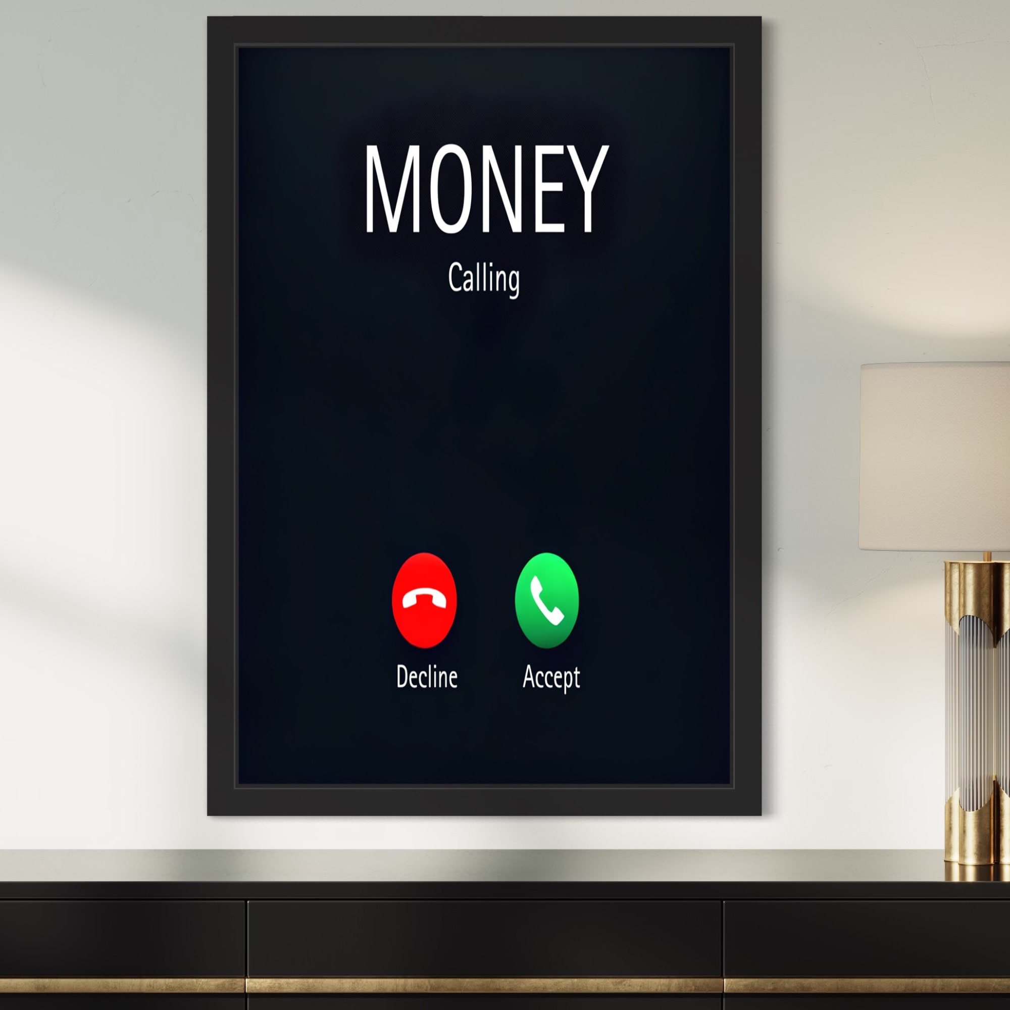 Money is Calling Wall Art Motivational Quotes Canvas Hustle CEO ...