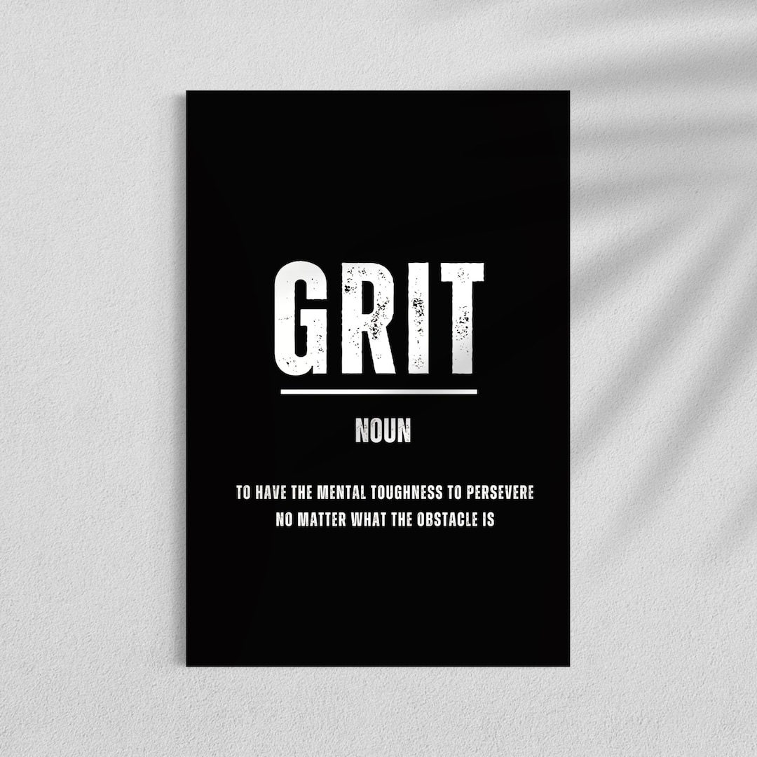 Inspirational Motivational Grit Wall Art Canvas Print Noun Artwork for ...