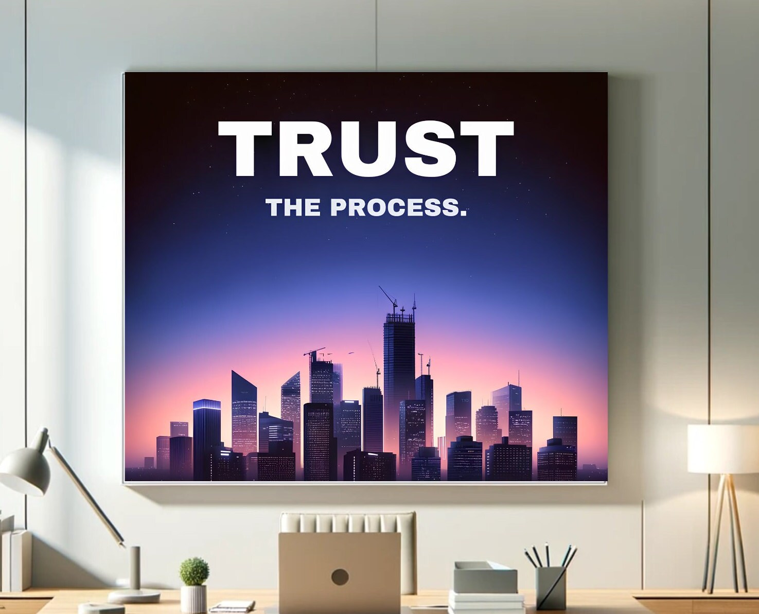 Trust the Process Motivational Wall Art Office Wall Decor Millionaire ...