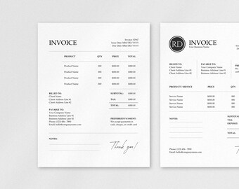 Minimal Invoice Template 1.4 | CANVA Editable | Small Business Billing ...