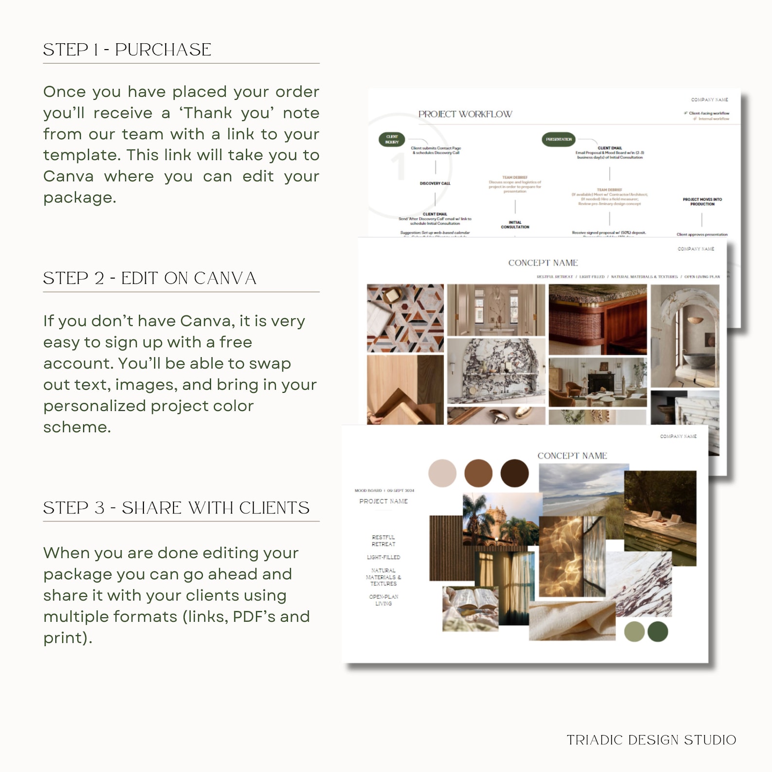 Interior Design Canva Template Bundle Concept Board, Selection Sheets ...