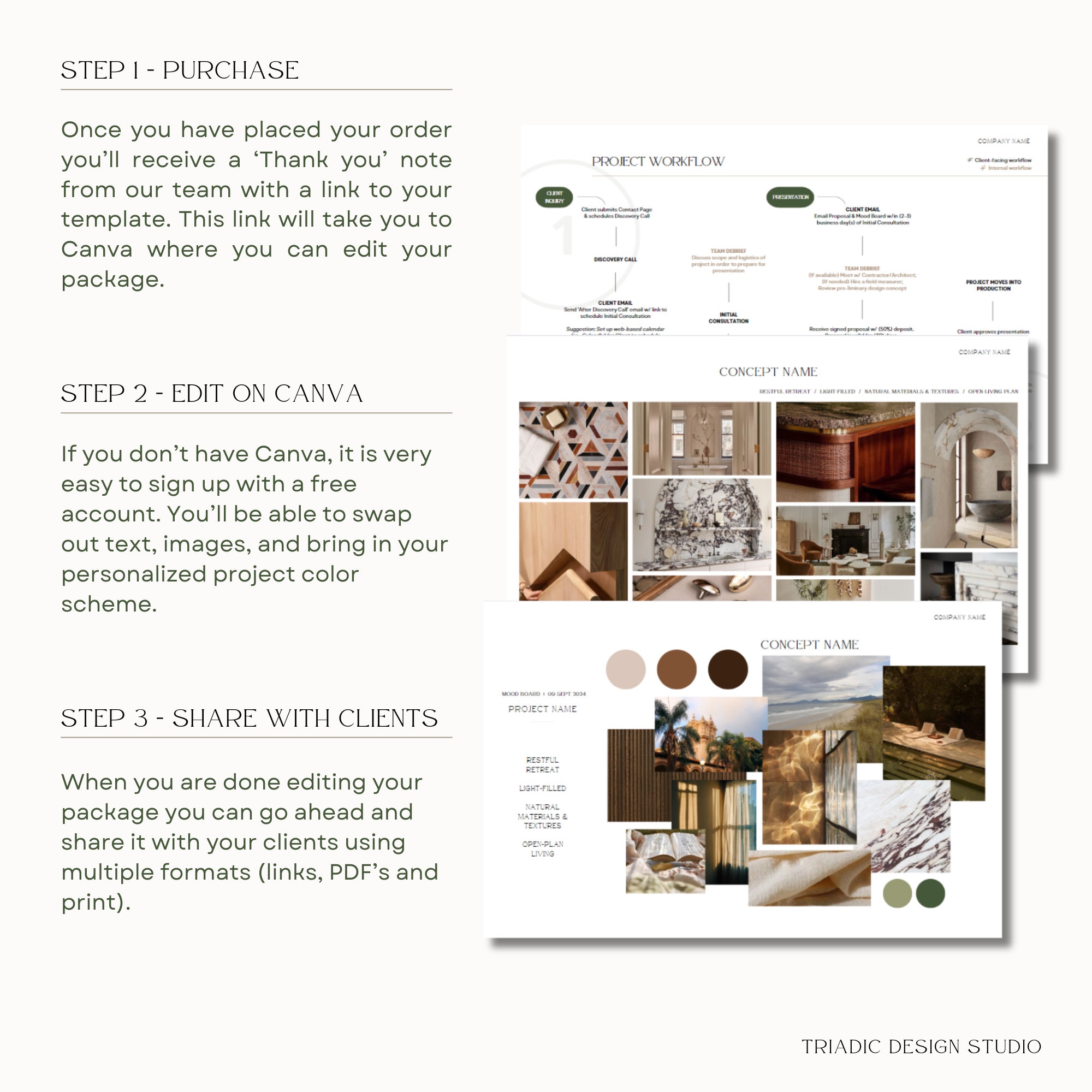 Interior Design Canva Template Bundle | Concept Board, Selection Sheets ...