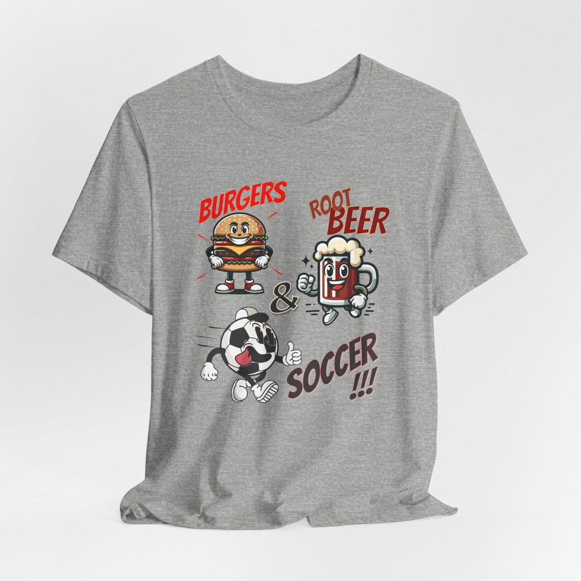 Soccer Shirt, Funny Ball Mascot Graphic Shirt, Foodie Watch Party BBQ ...
