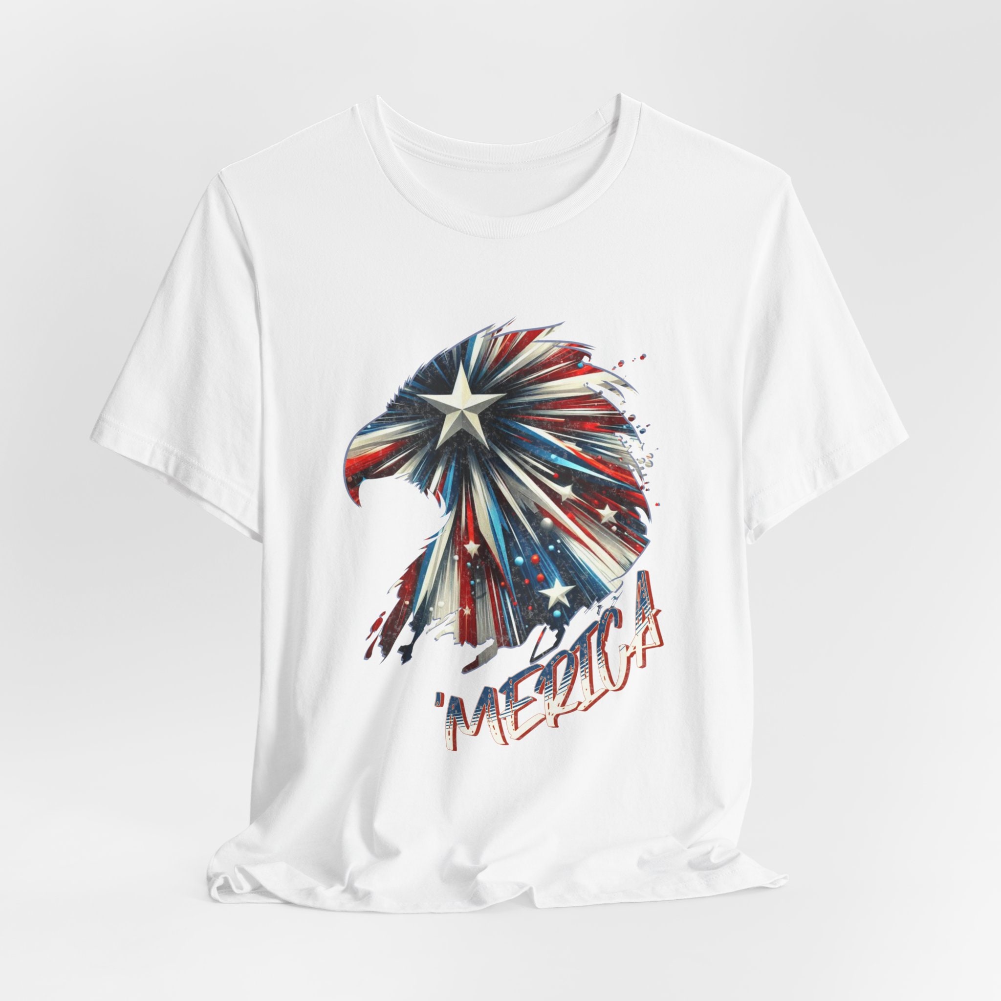 Merica Star Bald Eagle Pride Minimalist Graphic One Nation Shirt Star ...