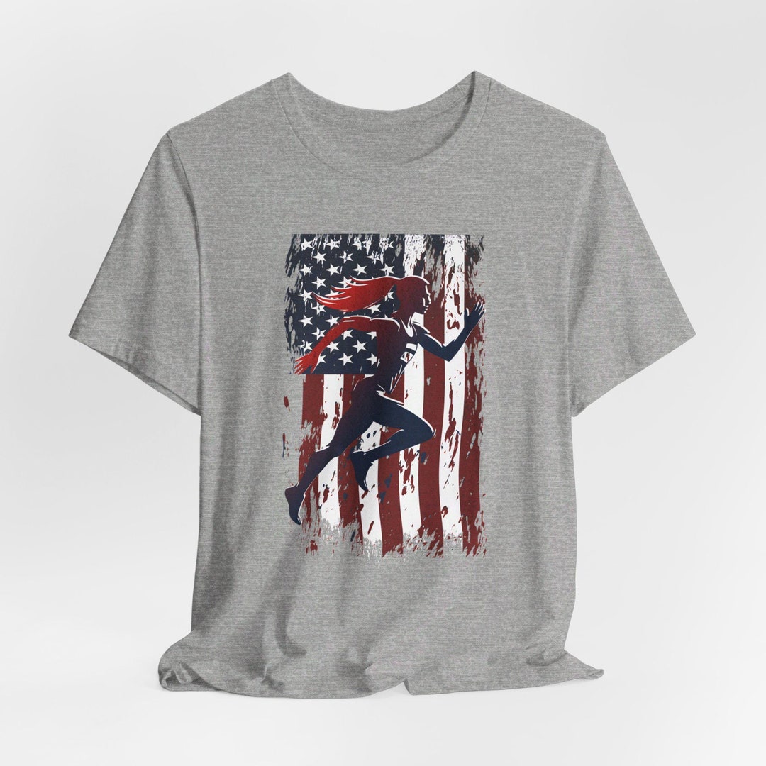 Womens Track and Field American Freedom Shirt Star Spangled Runner ...