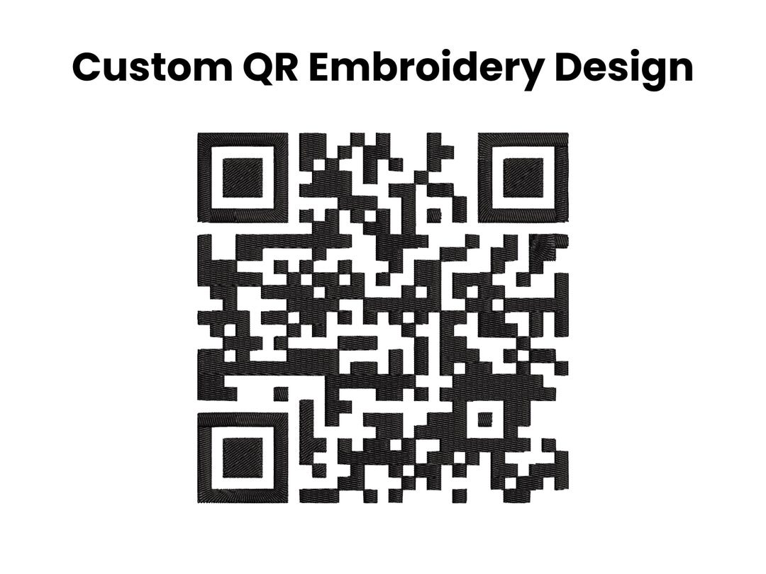 Custom QR Code Embroidery Design | Scan-ready Digital File - Etsy