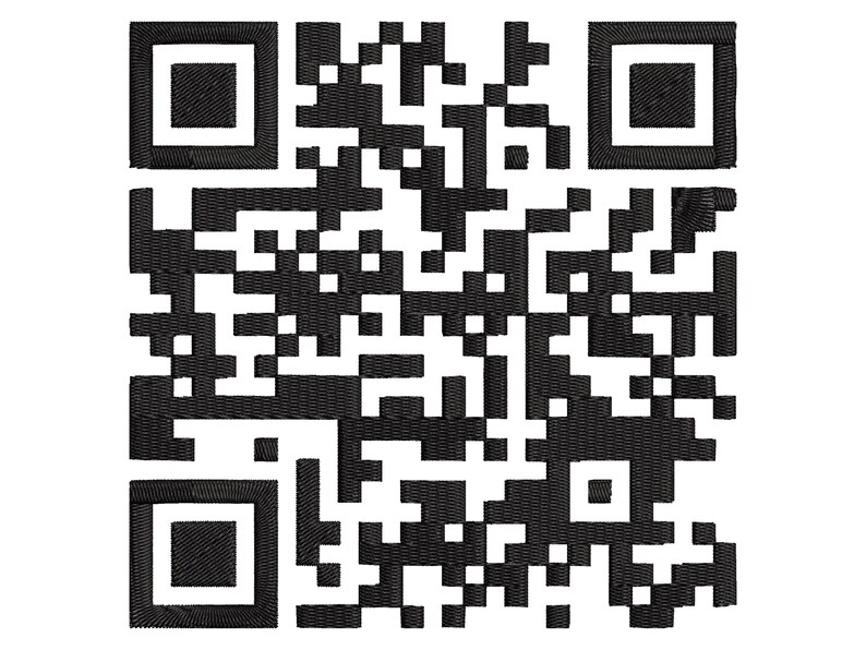 Custom QR Code Embroidery Design | Scan-ready Digital File - Etsy