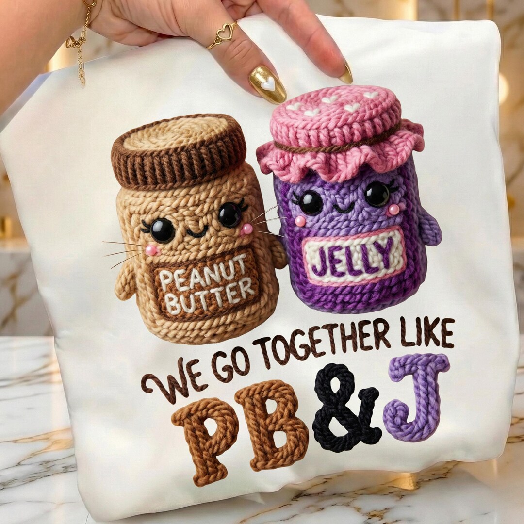 Funny PB&J Valentine PNG, We Go Together Like Peanut Butter and Jelly ...