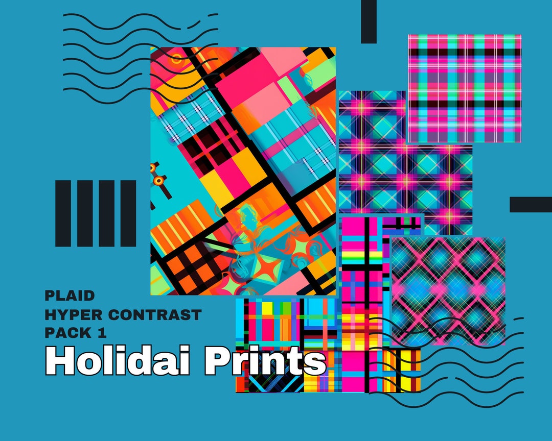 Hyper Contrast Plaid Pattern Pack 1 (20 Images), Plaid Background ...