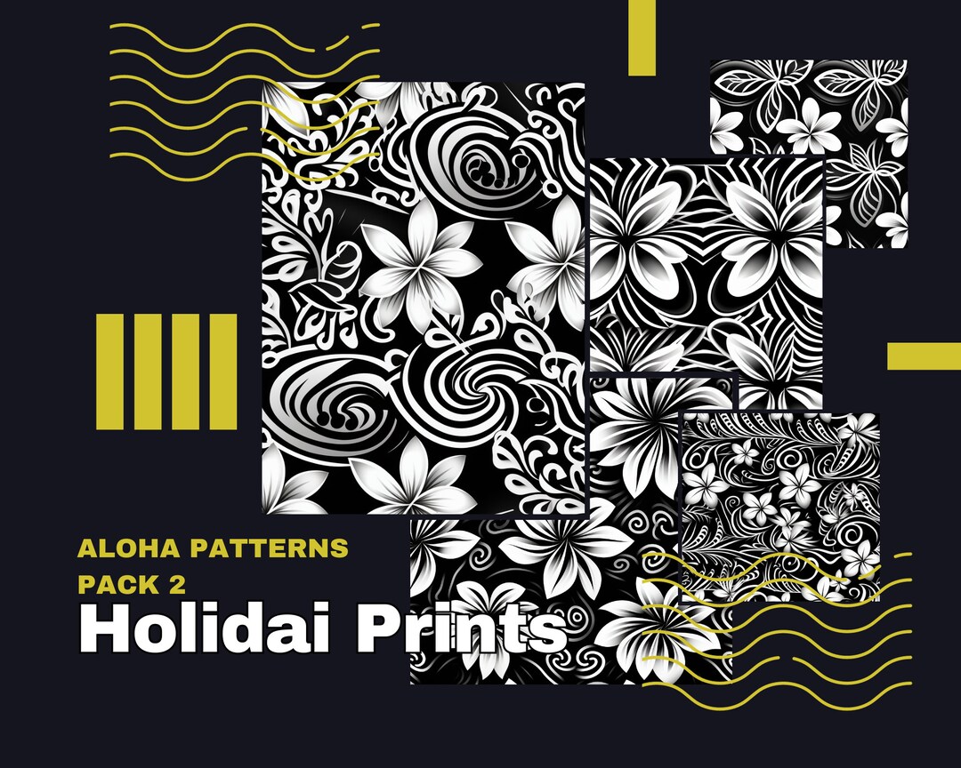 Aloha Plumeria Pattern Pack, Seamless Hawaiian Backgrounds (digital ...