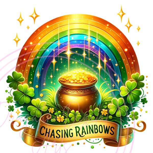 Pot of Gold Rainbow Clipart - Etsy