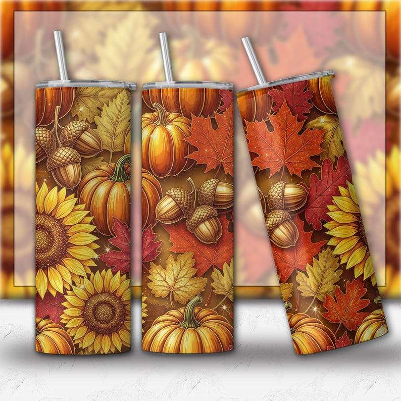 Moody Autumn Harvest Seamless Pattern | Dark Fall Pumpkins and Berries ...