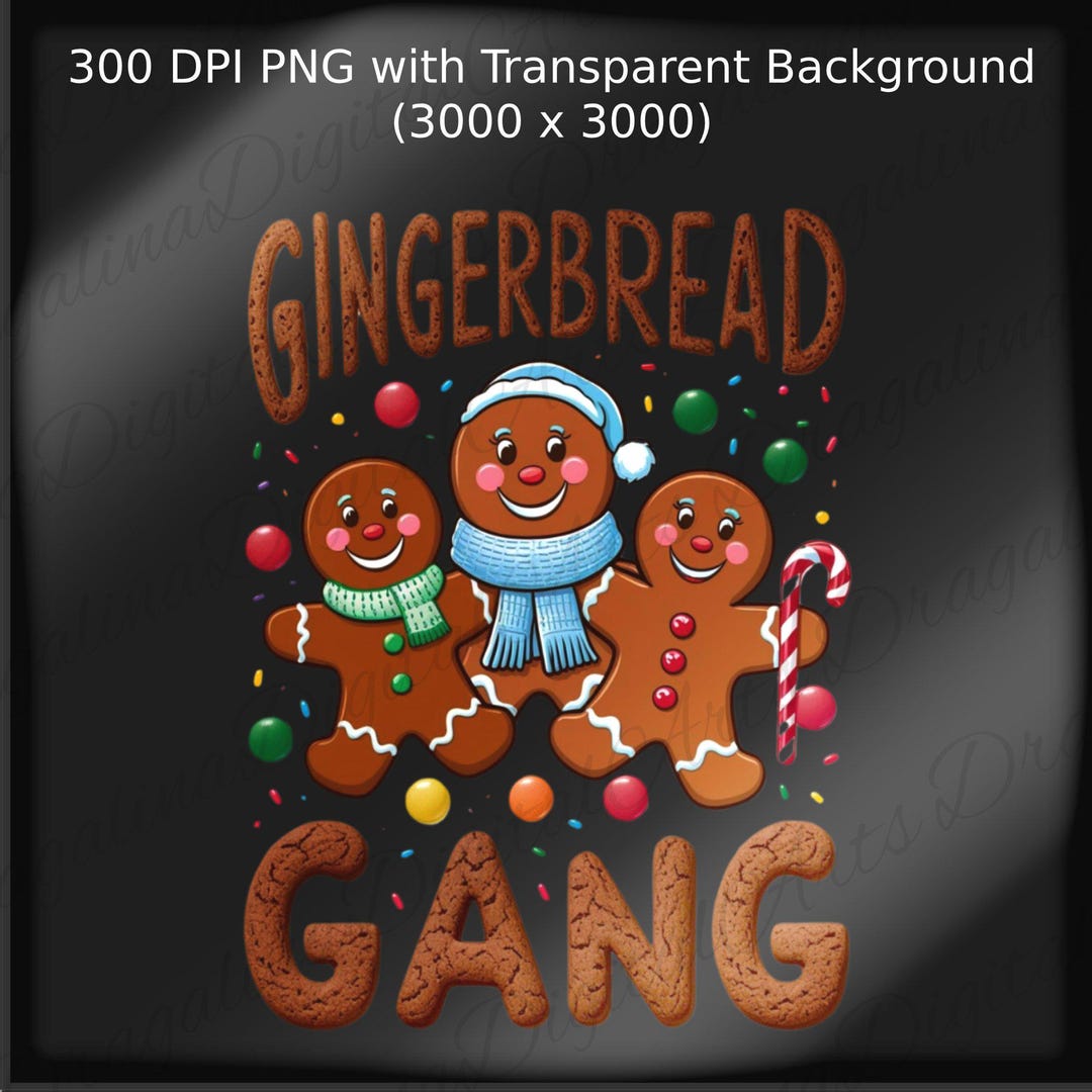 Gingerbread Gang PNG, Christmas Gingerbread Man Illustration, Holiday ...