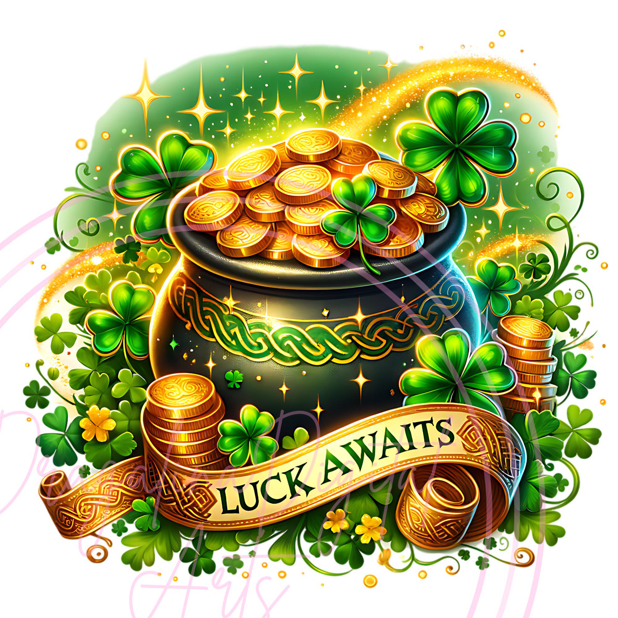 Pot of Gold Clipart Lucky Coins PNG St Patricks Day Gold Coins Clipart ...