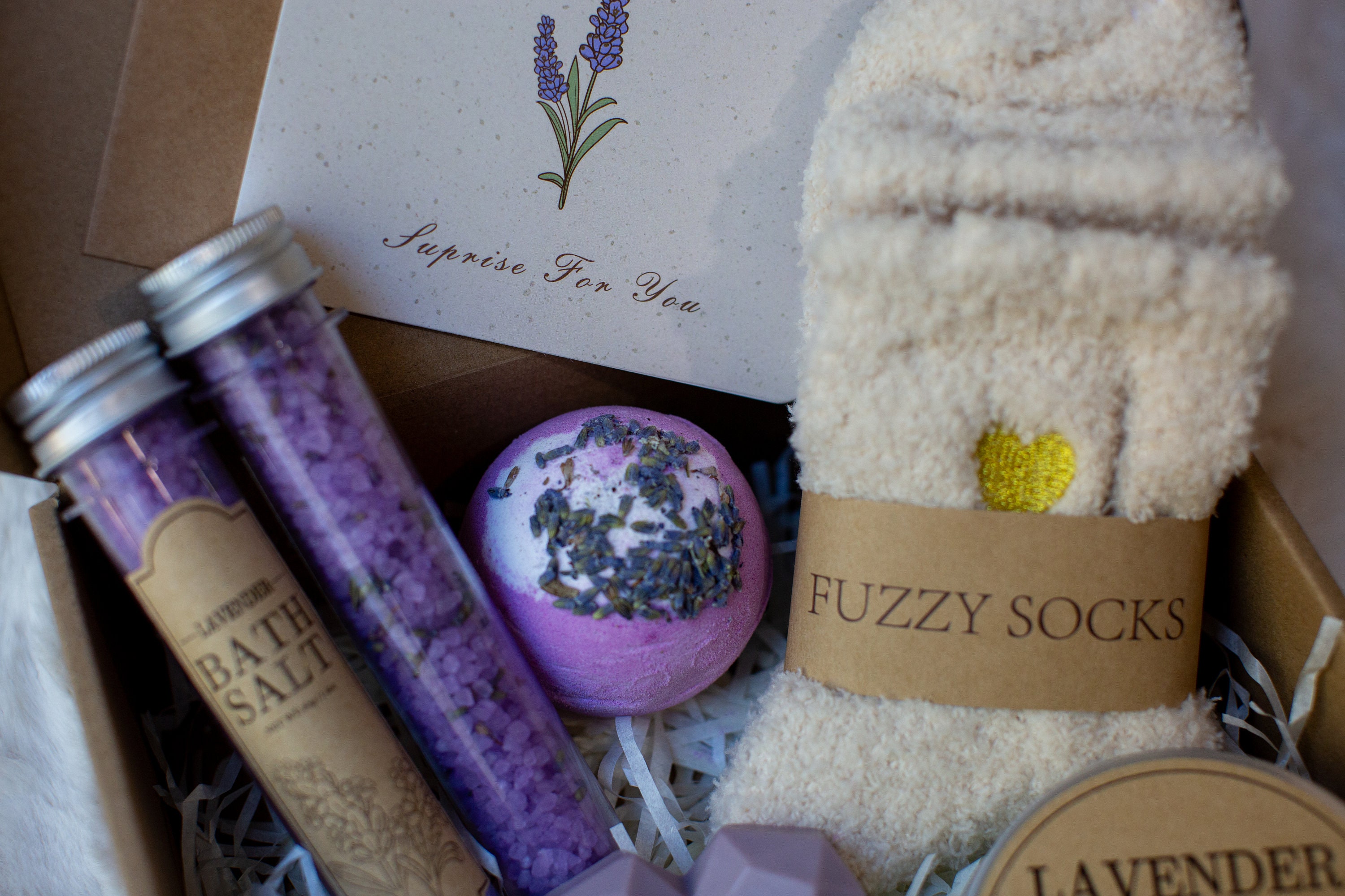 Lavender Spa Bath Gift Box, Gift for Her, Birthday Gift Set, Gift ...