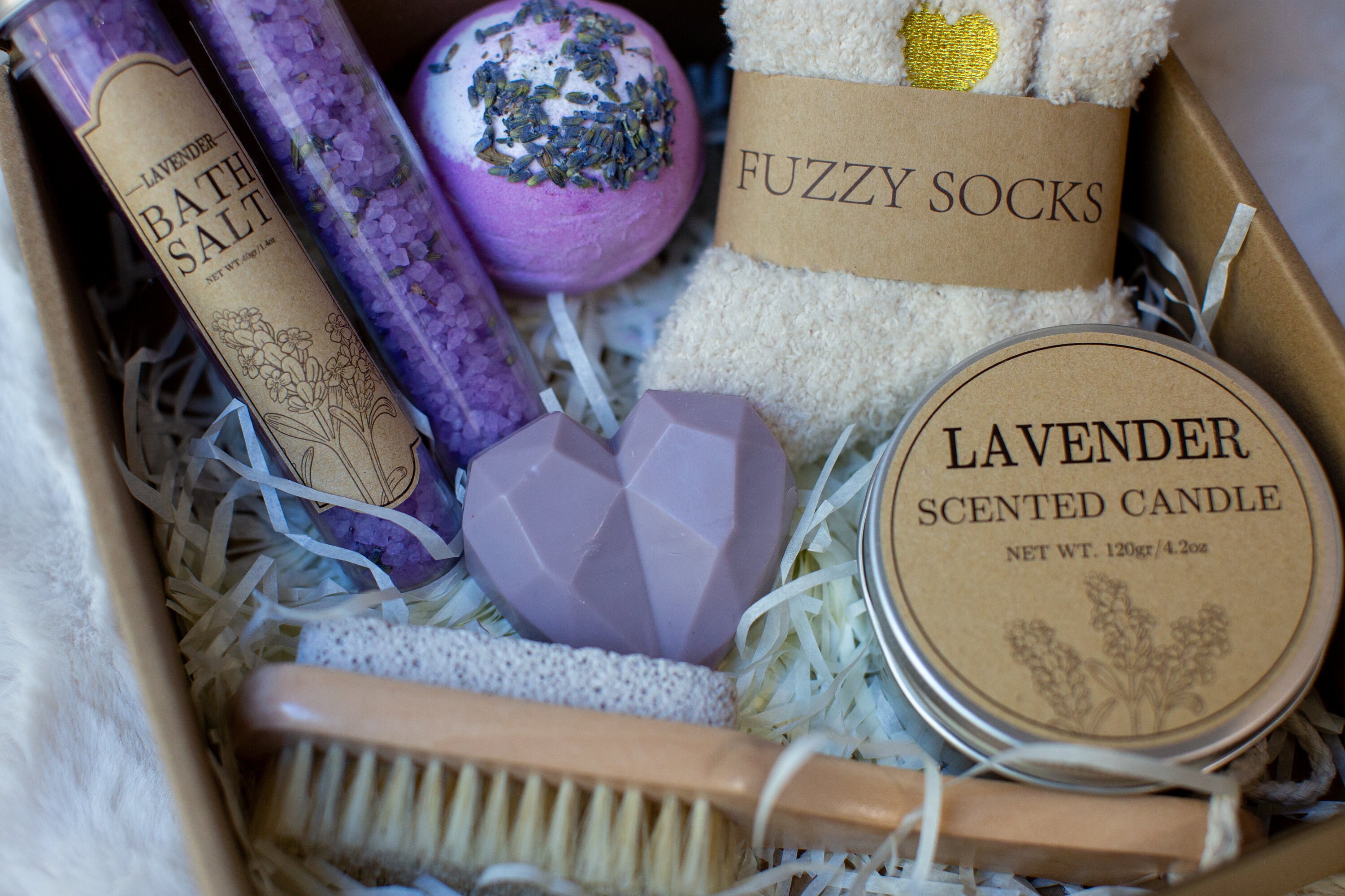 Lavender Spa Bath Gift Box, Gift for Her, Birthday Gift Set, Gift ...