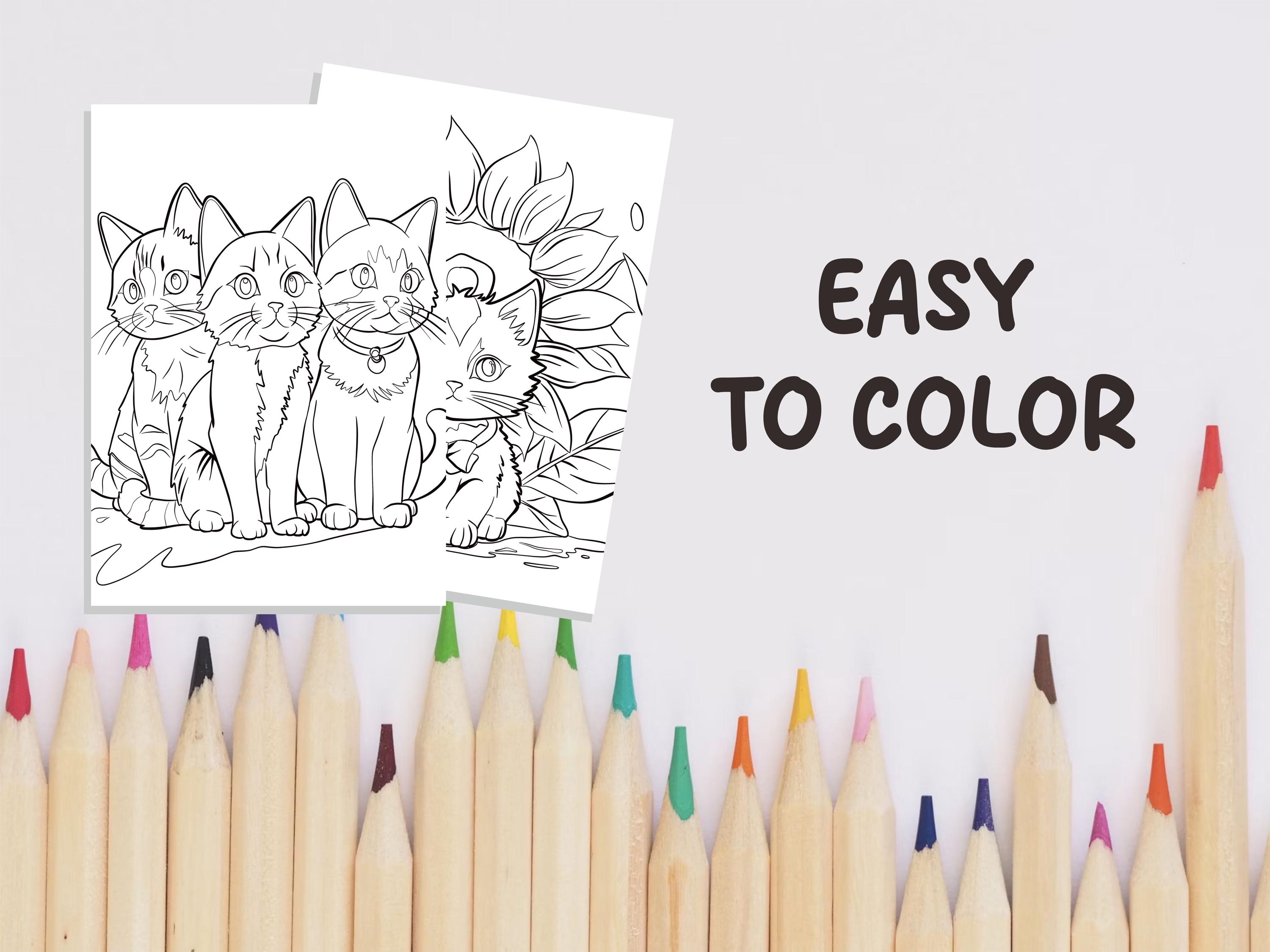 50 Super Cute Cat Characters Coloring Pages - Adult and Kids Coloring ...