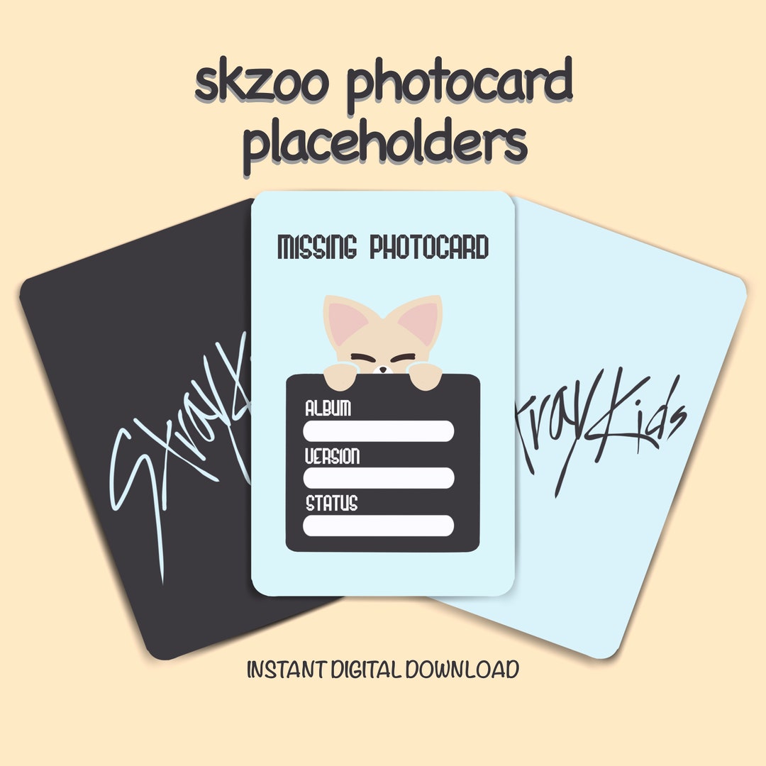 Skzoo Foxiny Photocard Placeholder | Digital Download/printable | Kpop ...