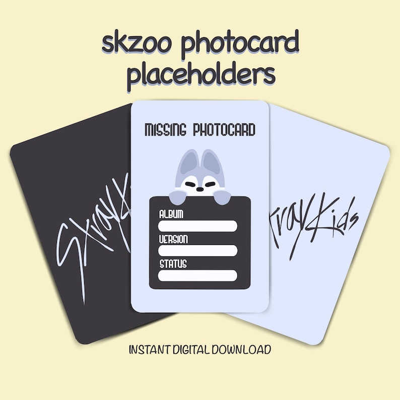 Skzoo Wolfchan Photocard Placeholder | Digital Download/printable ...