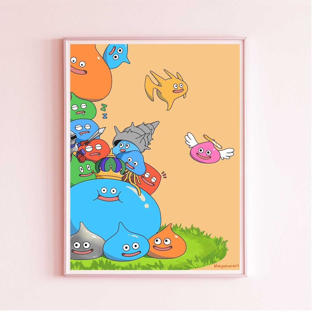 Slime Tower - Video Game Print, Fantasy Wall Art, Slime Poster, King ...