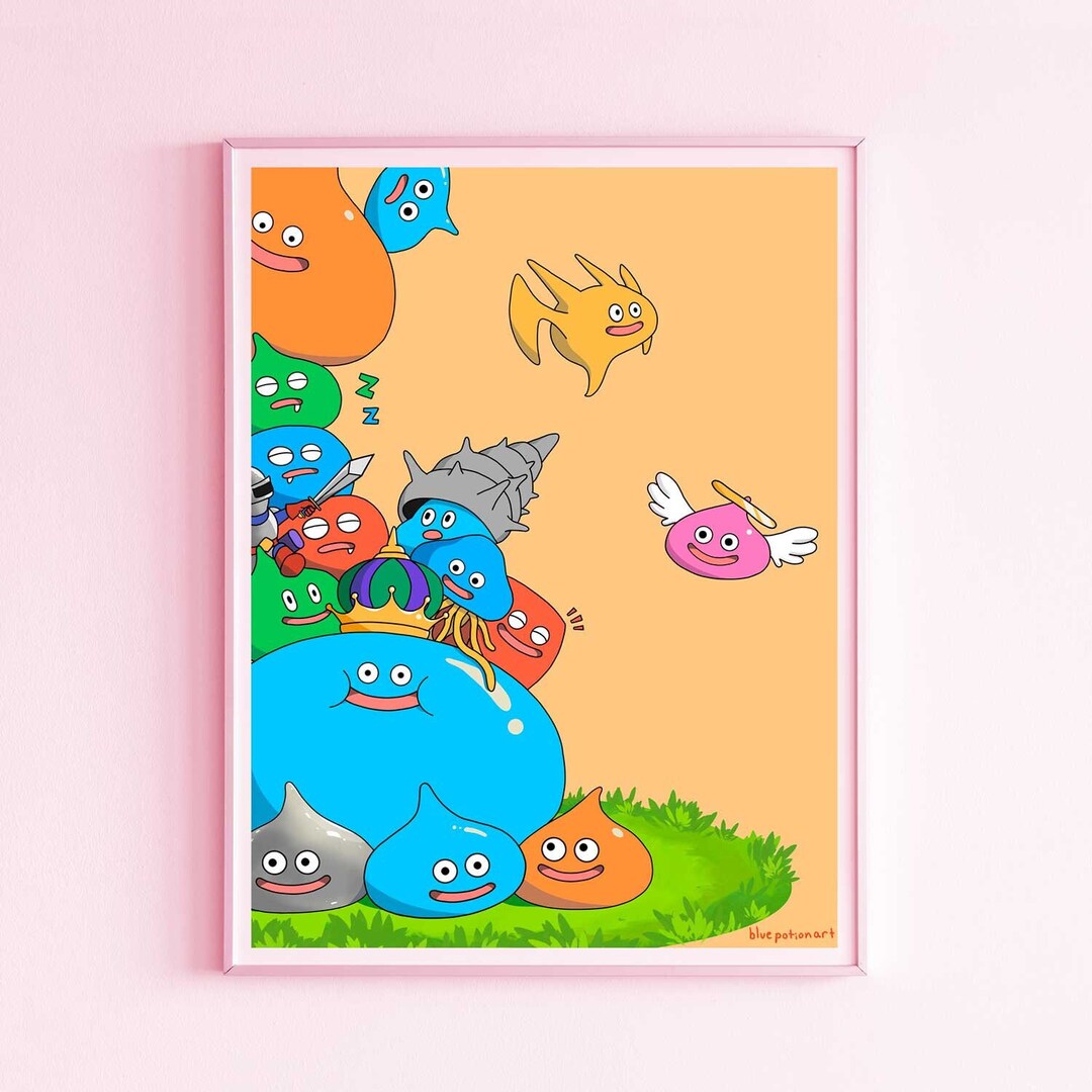 Slime Tower Video Game Print, Fantasy Wall Art, Slime Poster, King ...